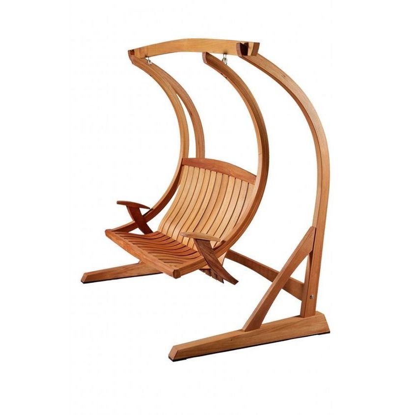 Kiyoto curved teak garden swing | Aqmateak.com | Jepara Teak furniture ...