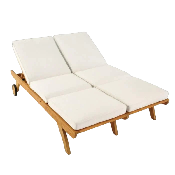 Nissi Double Sun Bed Teak Wood Lounge Furniture | Aqmateak.com | Jepara ...